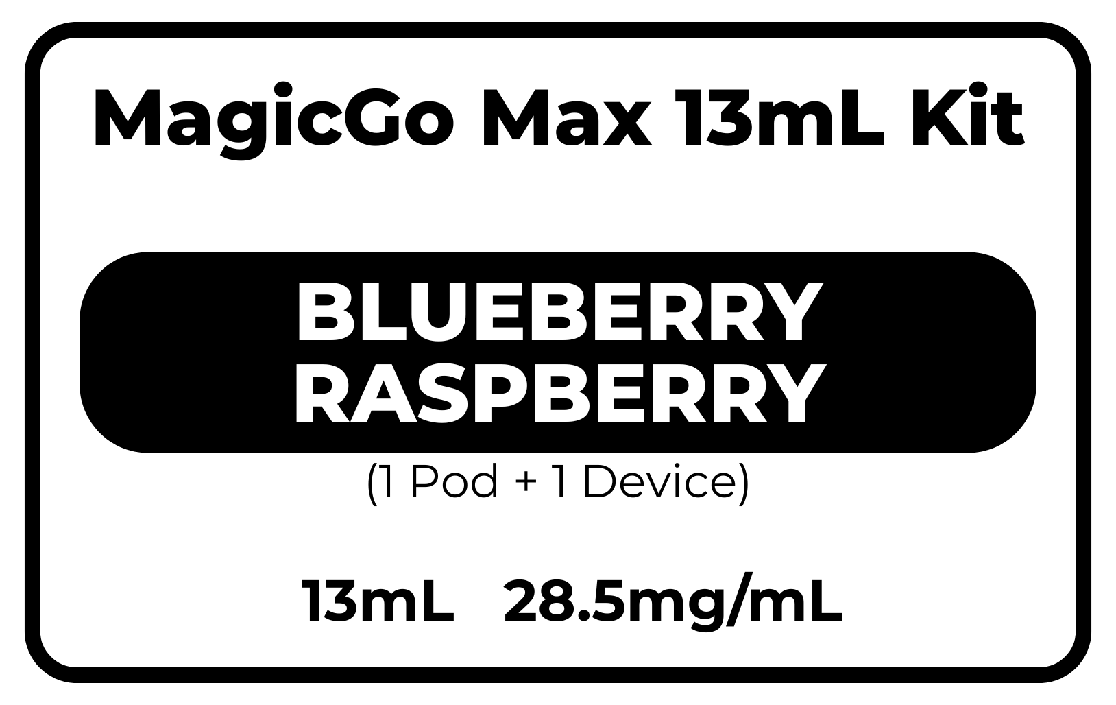 MagicGo MAX Kit 13mL Blueberry Raspberry 28.5mg/mL